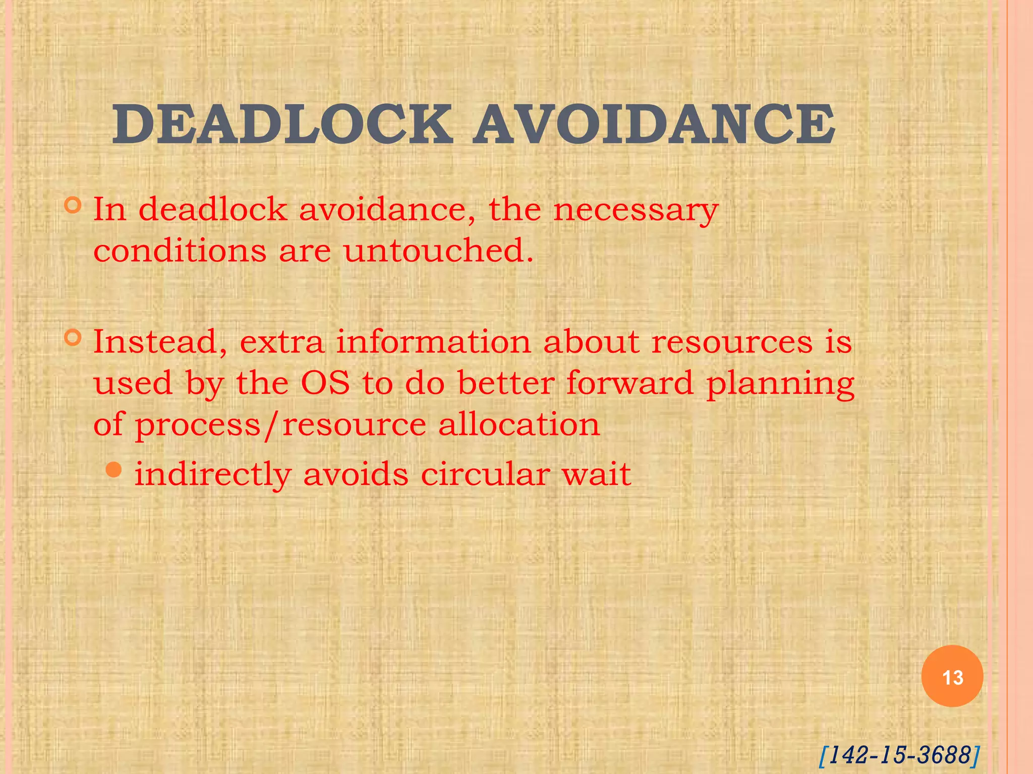 Operating System: Deadlock | PPT