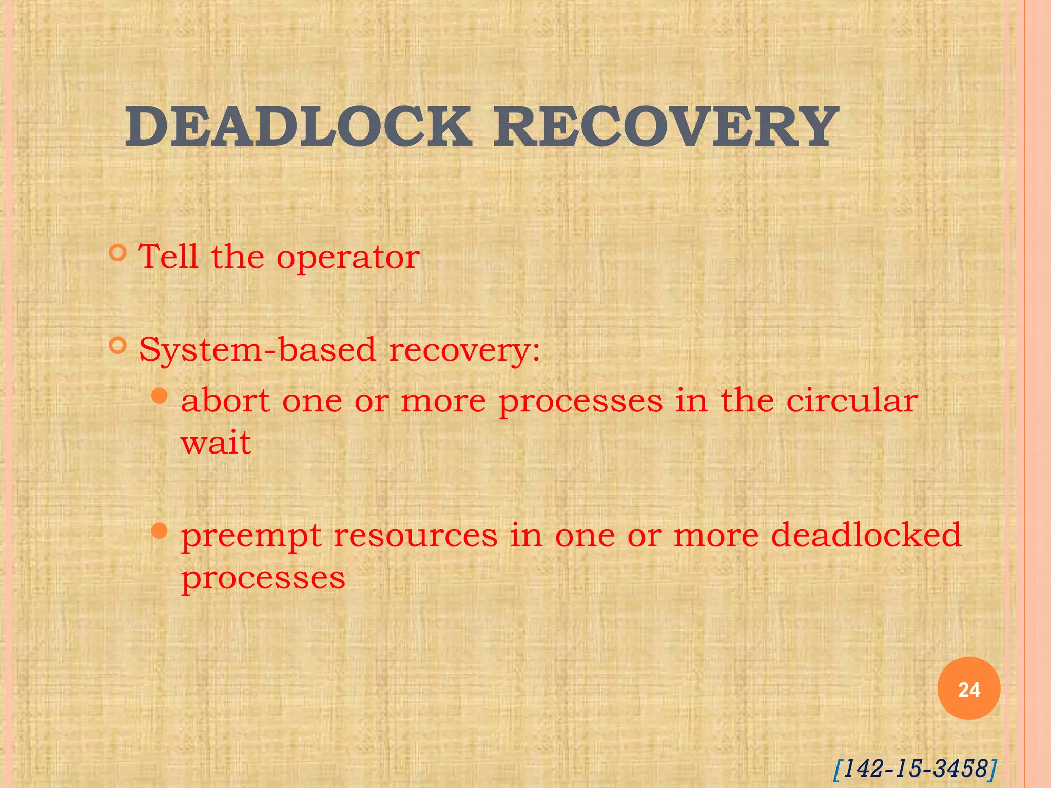 Operating System Deadlock Ppt
