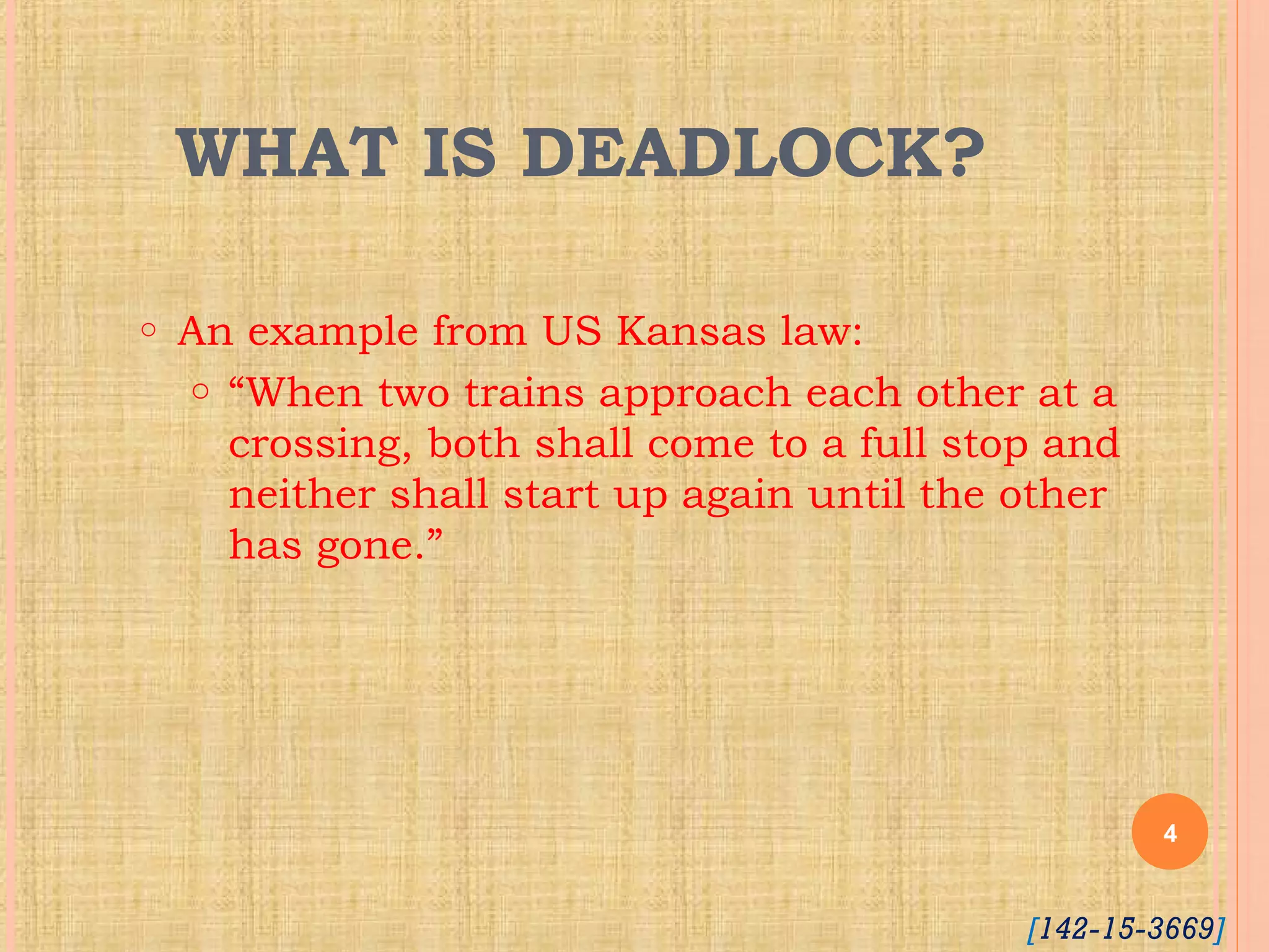 Operating System: Deadlock | PPT