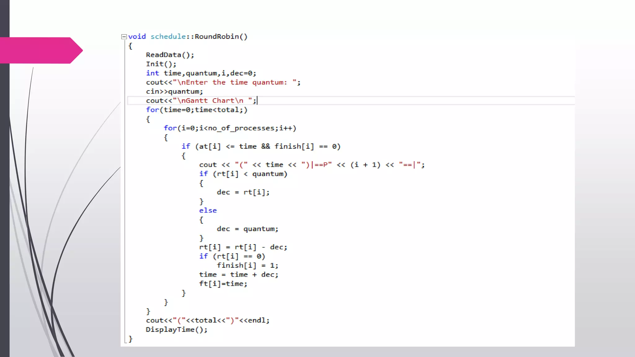 Round Robin Scheduling Algorithm (Simulation) | PPTX