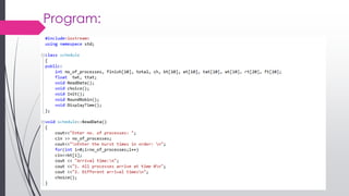 Round Robin Scheduling Algorithm (Simulation) | PPTX