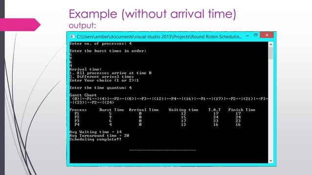 Round Robin Scheduling Algorithm (Simulation) | PPTX | Physics | Science