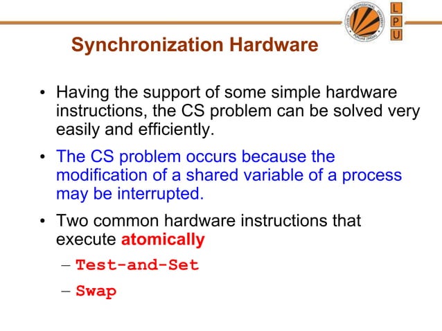 Os Process Synchronization Unit3 Synchronization Ppt Free Download