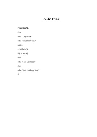 Operating Systems lab Programs - Fourth Semester - Engineering | DOC