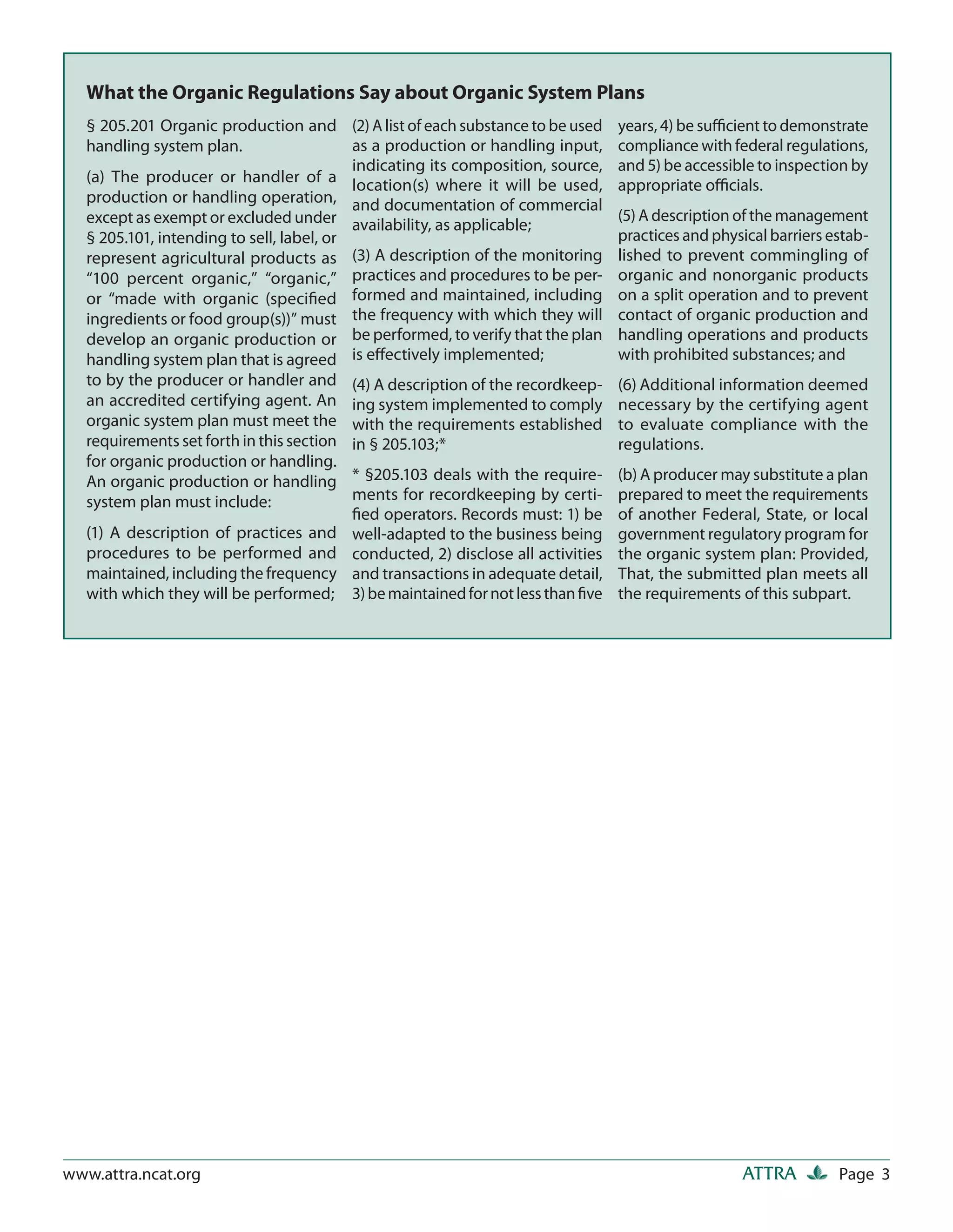 Organic System Plan (OSP) Templates for Certifiers | PDF