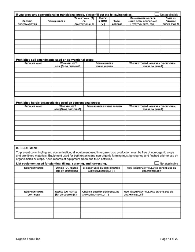 Organic System Plan (OSP) Templates for Certifiers | PDF