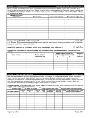 Organic System Plan (OSP) Templates for Certifiers | PDF