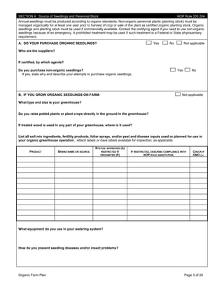 Organic System Plan (OSP) Templates for Certifiers | PDF