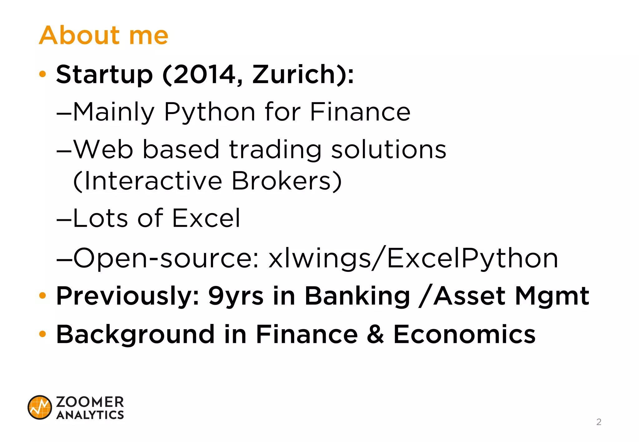 Open Source in Quant Finance - xlwings | PPT