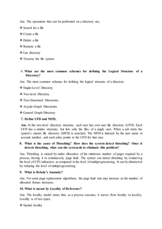 operating system question bank | DOCX