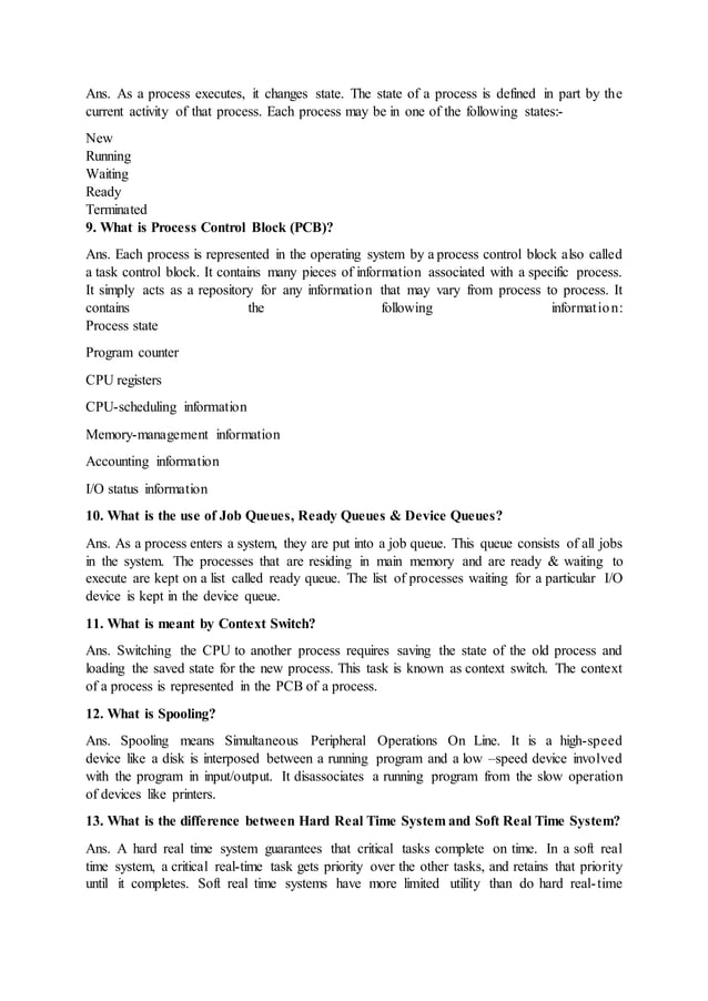 operating system question bank | DOCX | Operating Systems | Computer Software and Applications