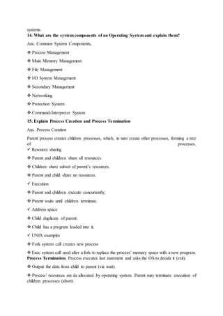 operating system question bank | DOCX