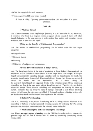 operating system question bank | DOCX