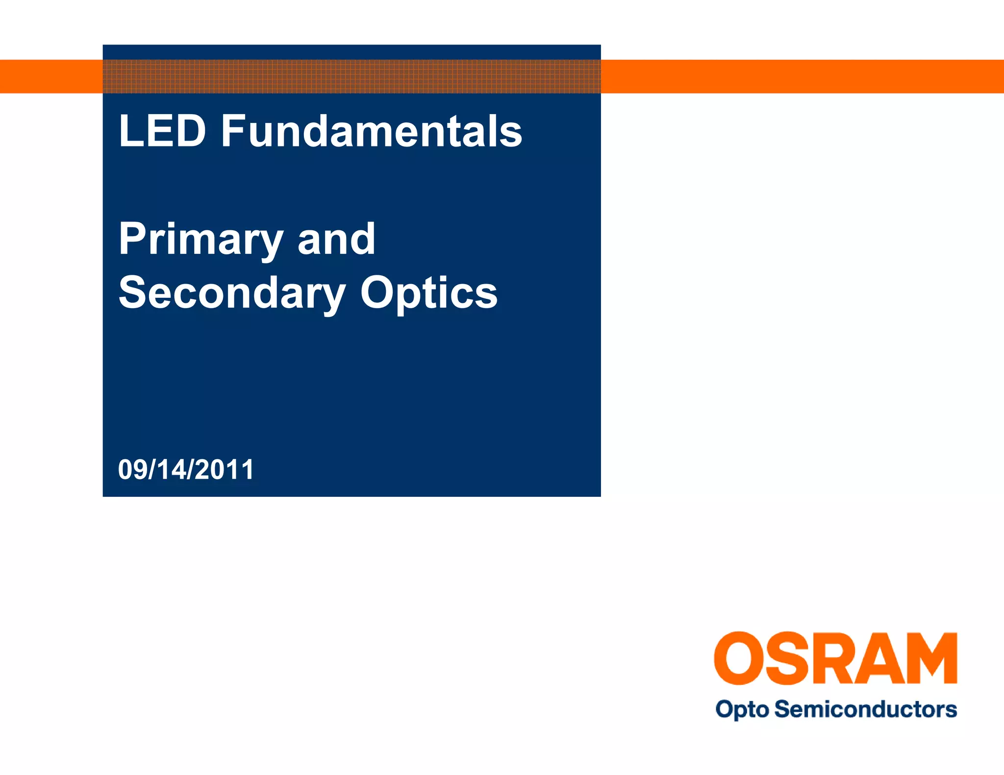 Primary and Secondary Optics: LED Fundamentals | PDF
