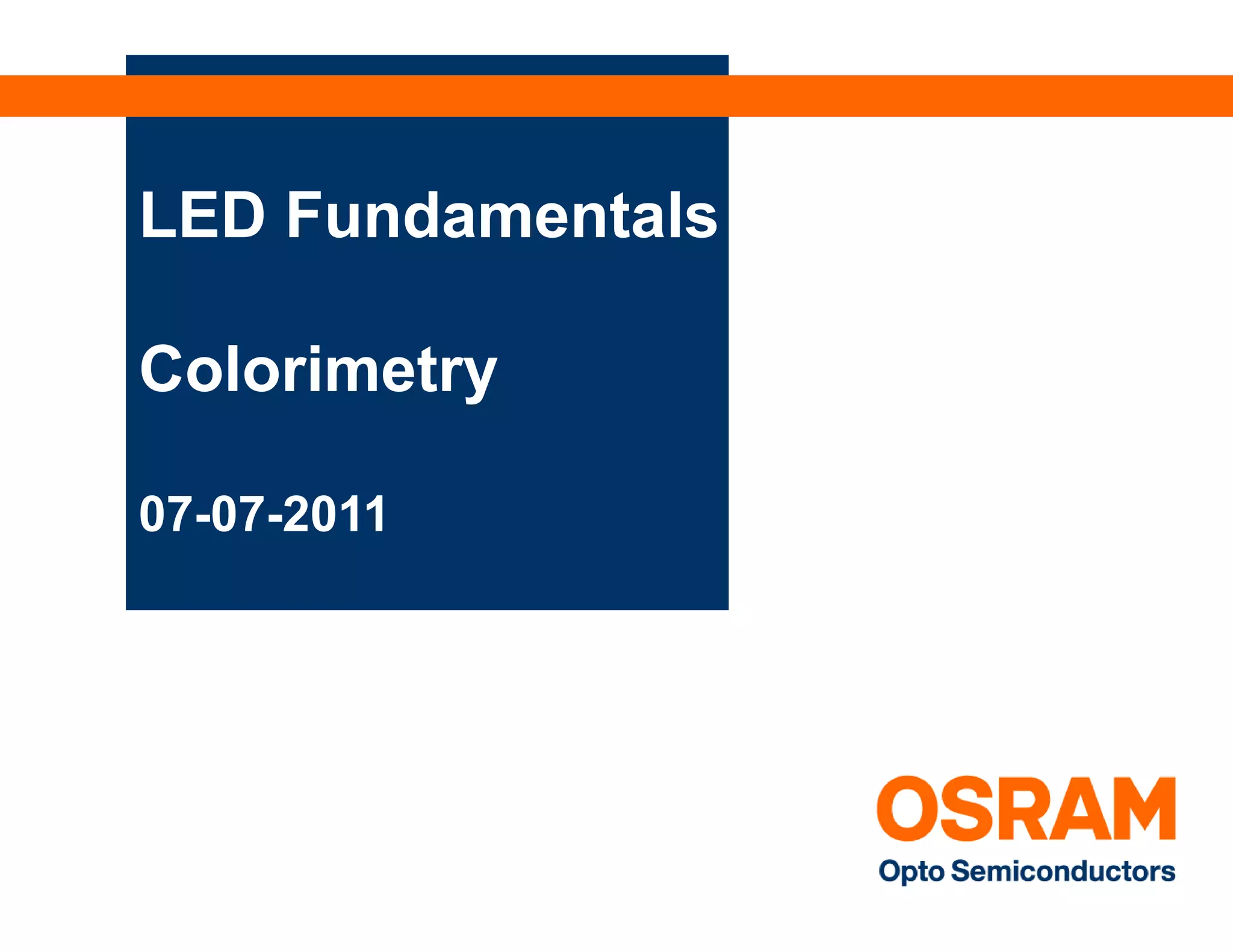 Colorimetry: LED Fundamentals | PDF