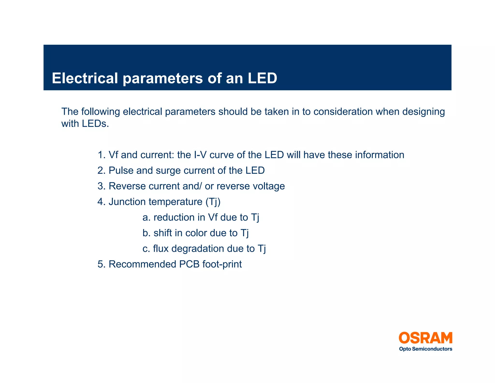 Electrical Characteristics of LEDs: LED Fundamentals | PDF