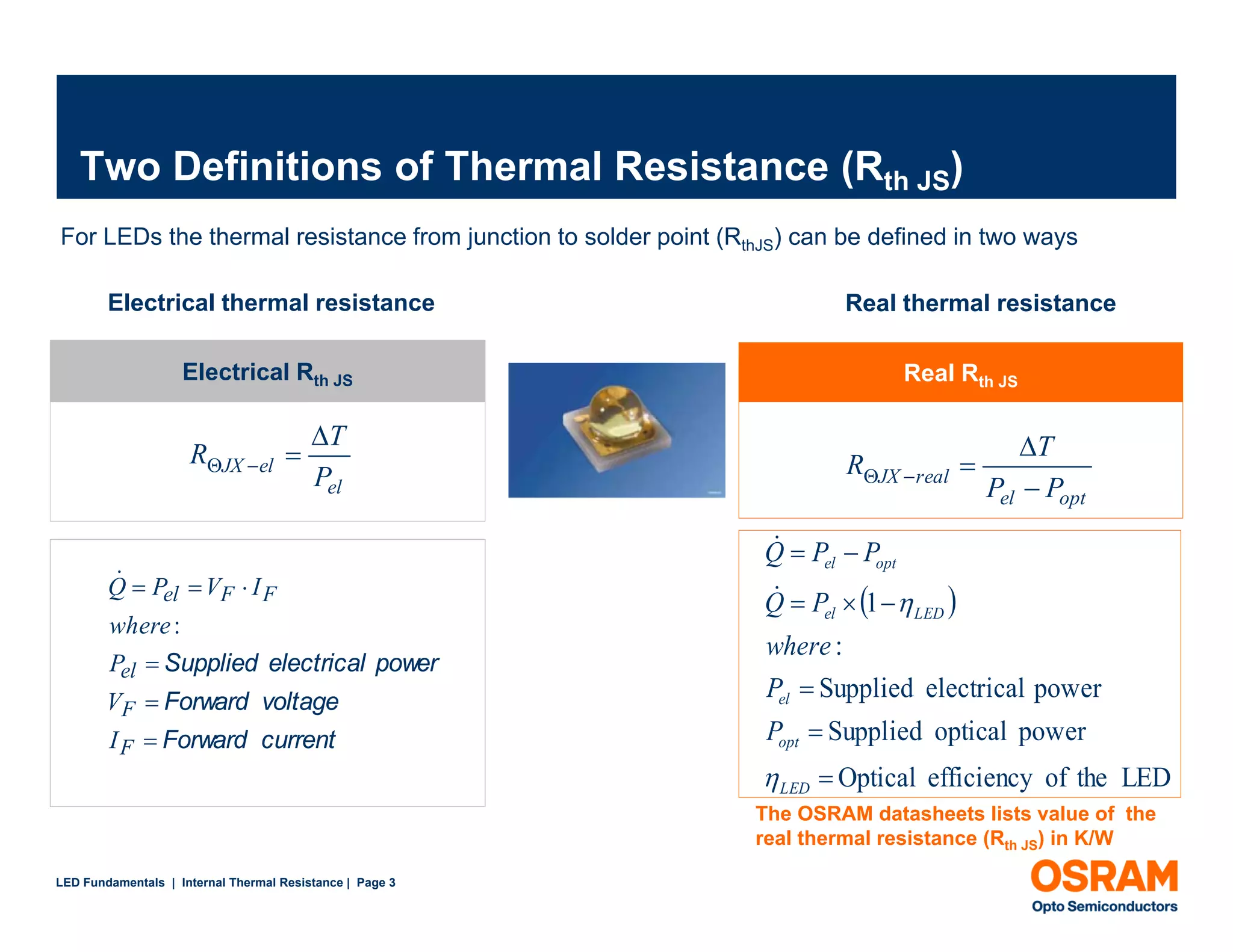 Internal Thermal Resistance of LEDs: LED Fundamentals | PDF