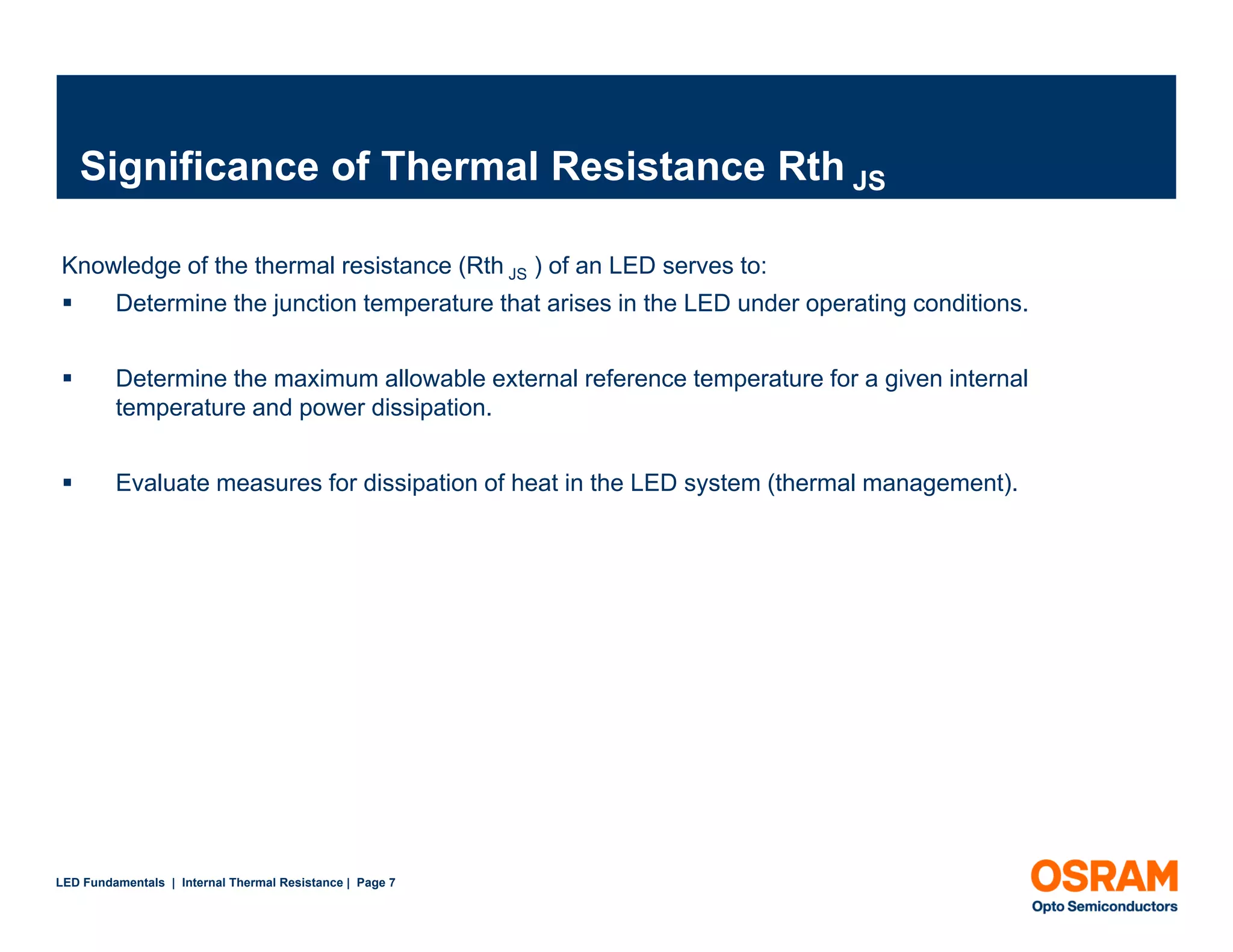 Internal Thermal Resistance of LEDs: LED Fundamentals | PDF