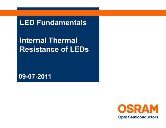 Internal Thermal Resistance of LEDs: LED Fundamentals | PDF