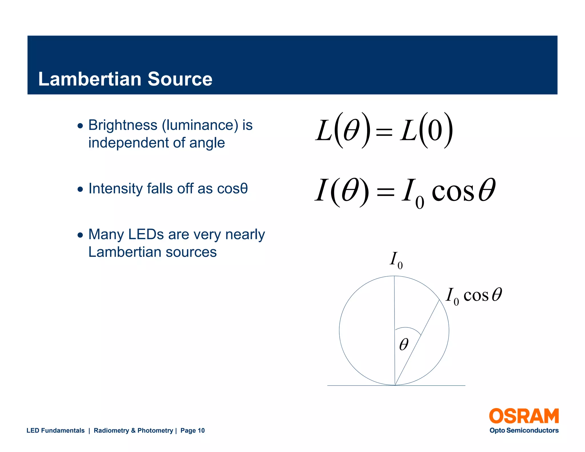 Radiometry and Photometry: LED Fundamentals | PDF | Physics | Science