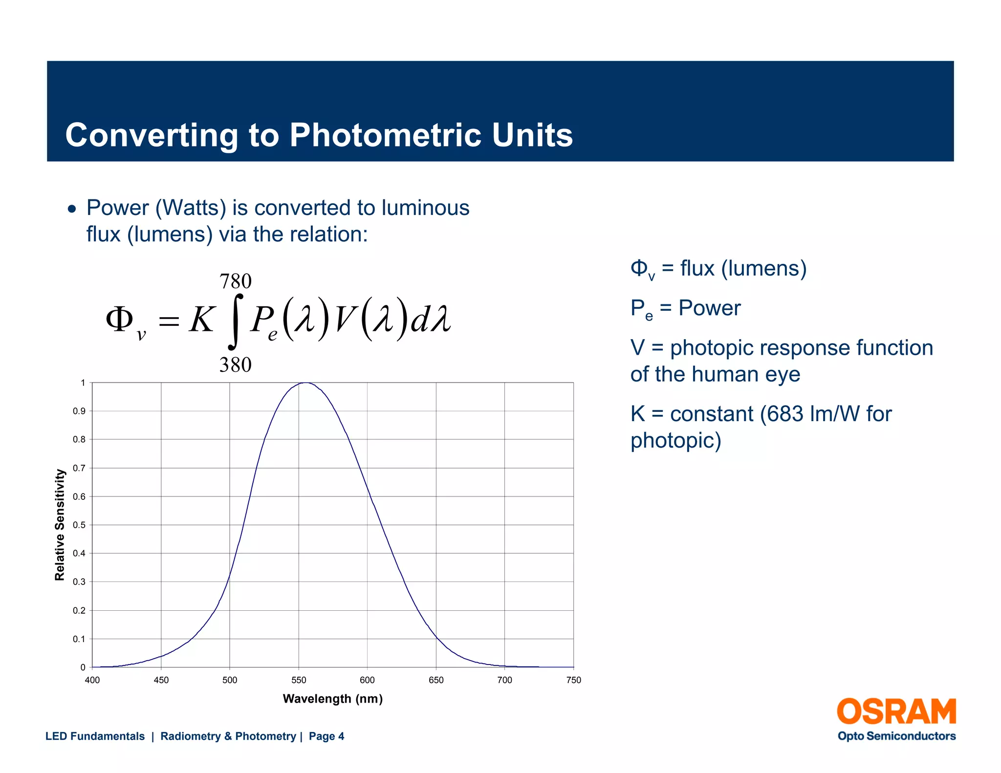 Radiometry and Photometry: LED Fundamentals | PDF