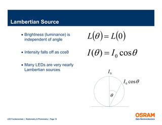 Radiometry and Photometry: LED Fundamentals | PDF | Physics | Science