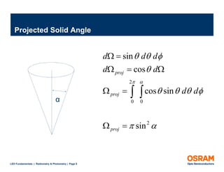 Radiometry and Photometry: LED Fundamentals | PDF | Physics | Science
