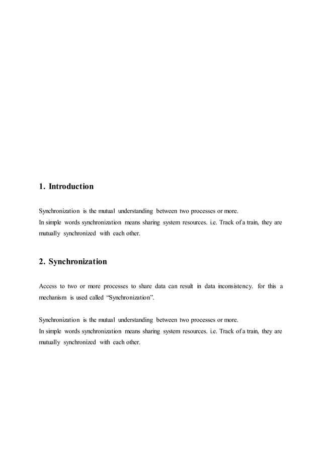 Operating System Process Synchronization | DOCX | Operating Systems | Computer Software and ...