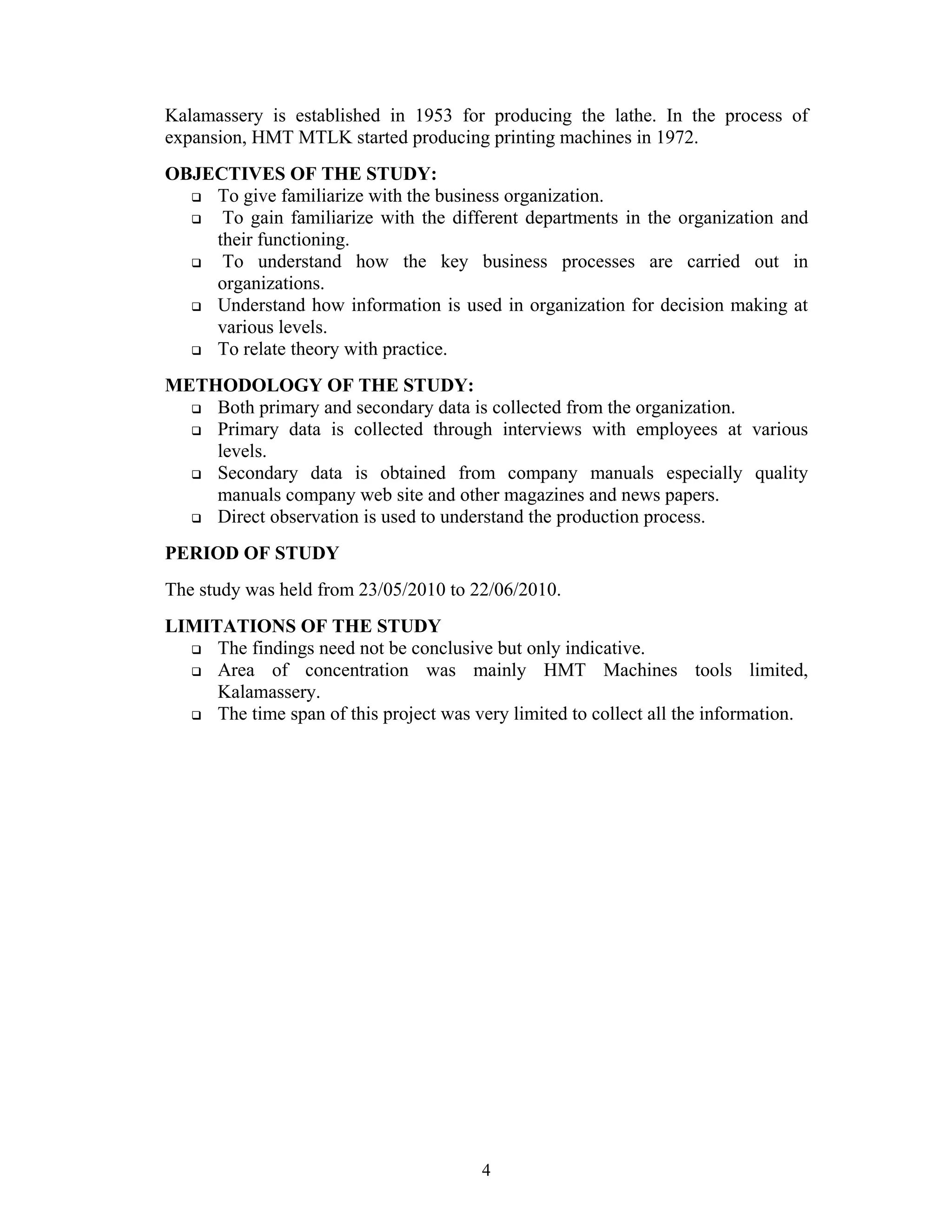 Organizational study report (MBA) | PDF