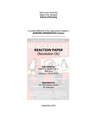 Os revolution reaction paper | DOCX