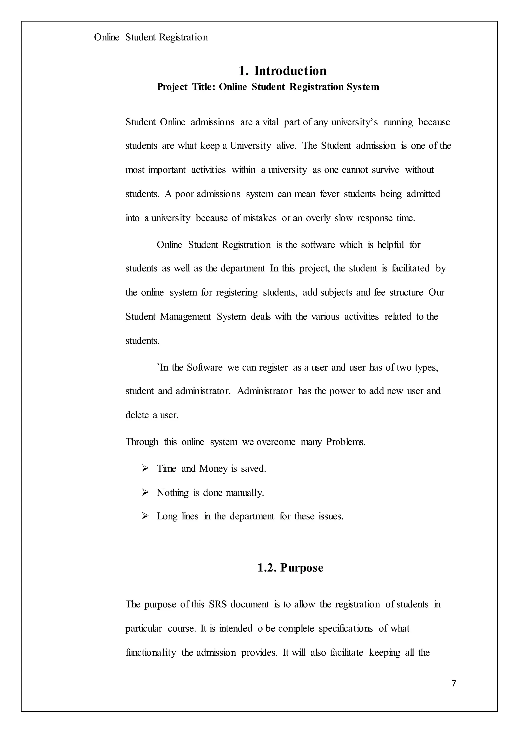 Online Student Registration System | DOCX