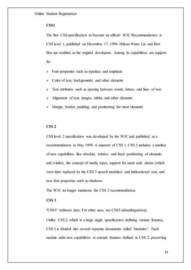 Online Student Registration System | DOCX | Web Development | Internet