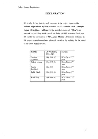 Online Student Registration System | DOCX