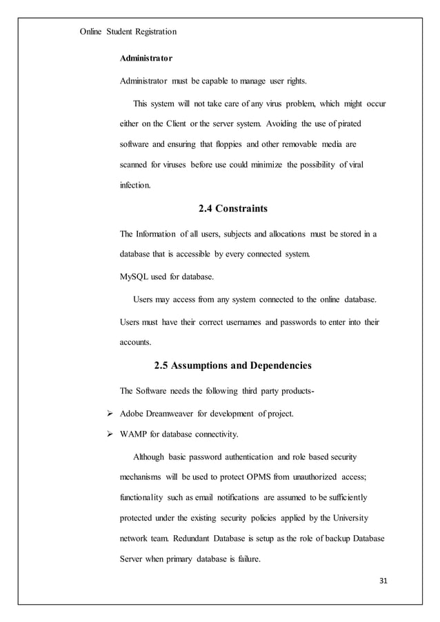 Online Student Registration System | DOCX | Web Development | Internet