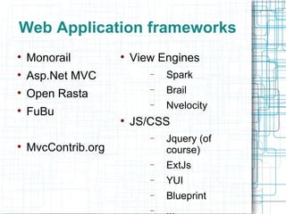 Developing Applications with Open Source frameworks in .NET