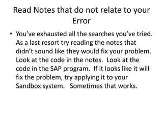 SAP OSS note search | PPT