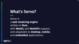 A Year of the Servo Reboot: Where Are We Now? | PPT