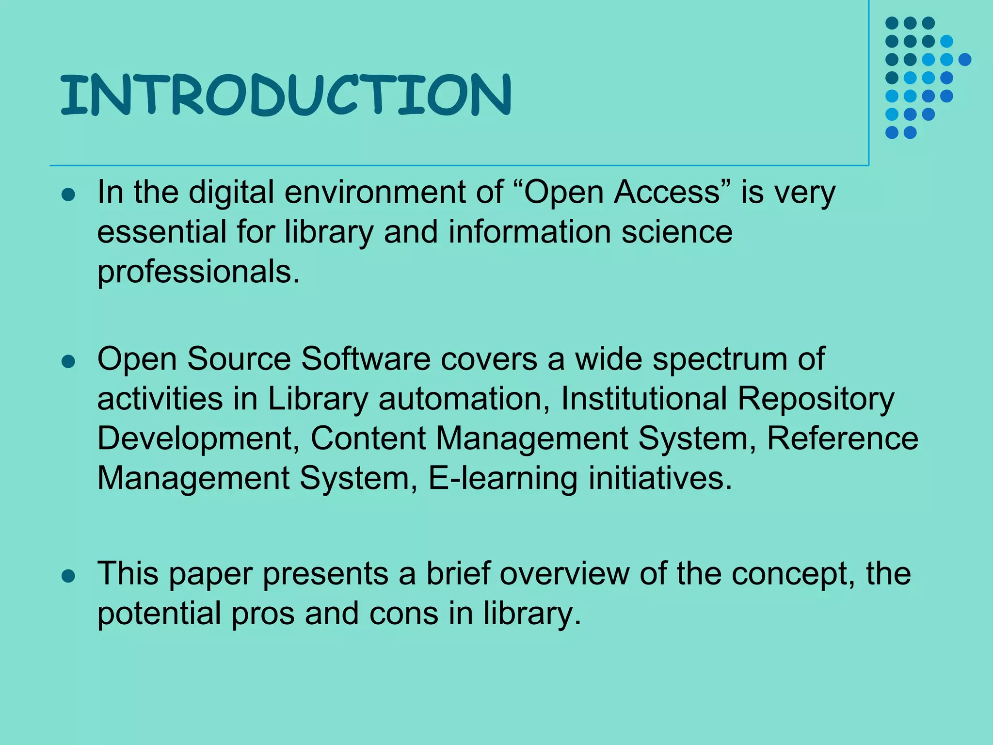 Open source Software: pros and cons | PPTX