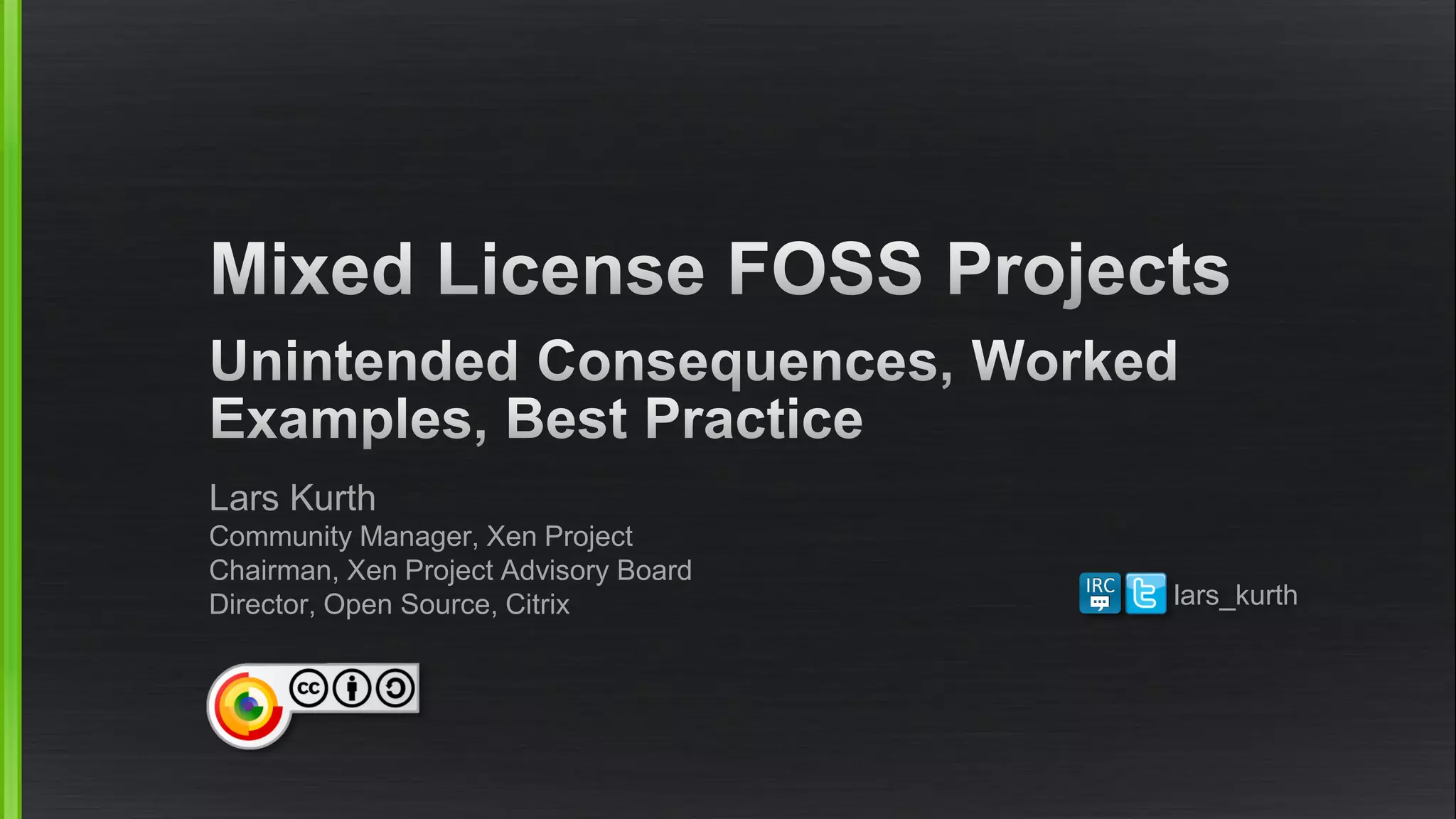 OSSA17 - Mixed License FOSS Projects | PPT