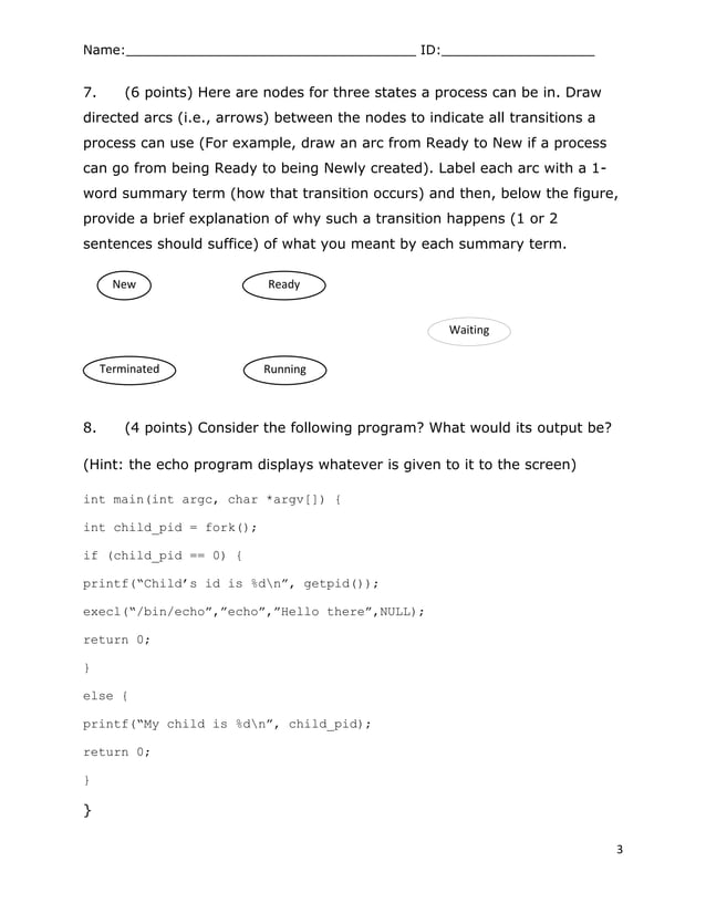 Os sample mid exam | PDF