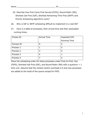 Os sample mid exam | PDF