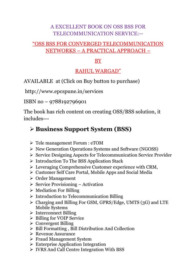 OSS BSS BEST BOOK | PDF