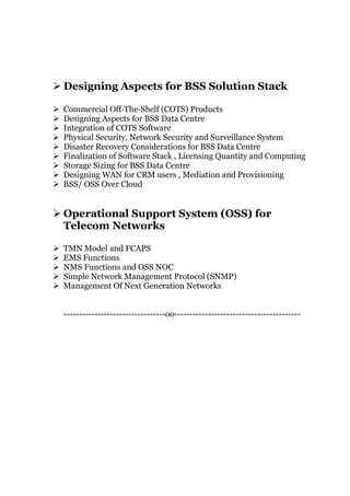 OSS BSS BEST BOOK | PDF