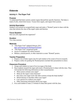 Os scope animal-systems-5 (1) | DOCX | Educational Assessment | Education