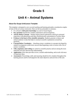 Os scope animal-systems-5 (1) | DOCX | Educational Assessment | Education