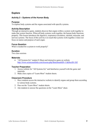 Os scope animal-systems-5 (1) | DOCX | Educational Assessment | Education