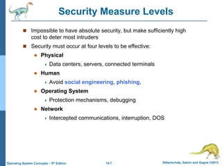 Operating system security Chapter 15(Security Slides) | PPT