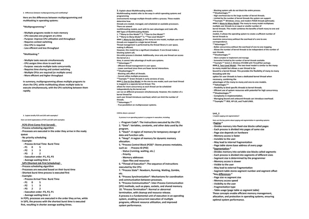 OS SEM operating system important questions.pdf | Operating Systems | Computer Software and ...