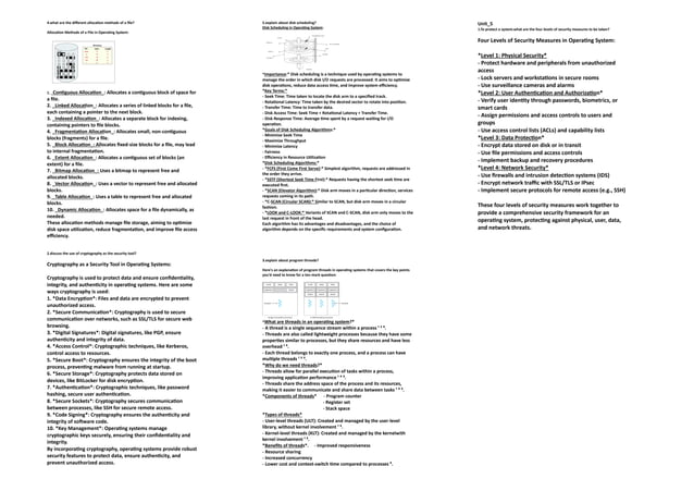 OS SEM operating system important questions.pdf | Operating Systems | Computer Software and ...