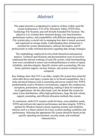 FILE SYSTEMS ARCHITECTURE: FAT VS NTFS VS EXT4 | PDF